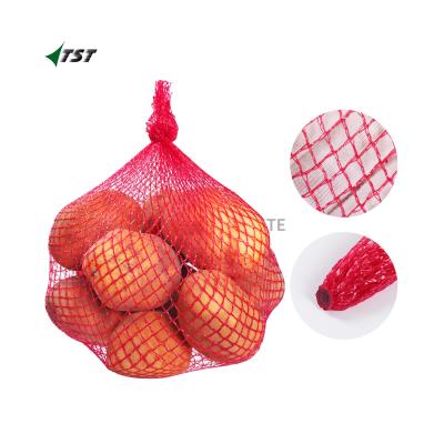 China Knitted Tubular RED MESH NET TUBING Onion Packaging Net Bag Roll for sale