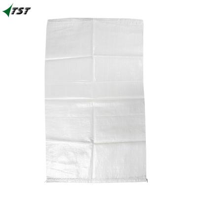 China 60*100cm white color pp woven bag for rice  maize feed  fertilizer packing for sale