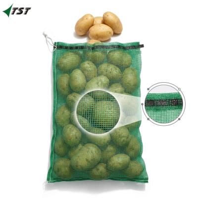 China Custom Size And Color UV Treated Pp Leno Mesh Bag For Firewood Vegetable Packing for sale