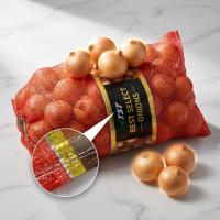 China Red Color Custom Logo Pp Leno Onion Packaging Bags Vegetable Fruit Packing for sale