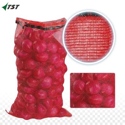 China 48*78cm 25kg Senegal Red Pp Potato Leno Bag / Onion Sacks Bulk for sale