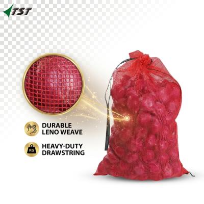 China Customzied Sizes And Colors Plastic Pp Leno Mesh Bag For Onion Potato Firewood Packing for sale