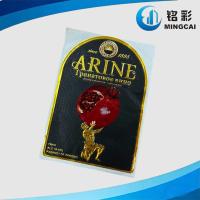 China Custom 3D Raised Embossed Metal Foil Wine Bottle Labels with Waterproof Adhesive and Custom Die-Cut Shapes for sale