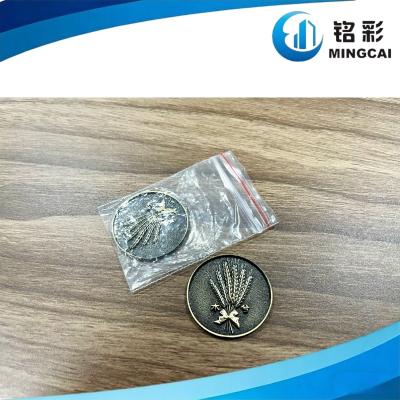 China Custom Embossed Zinc-Alloy Metal Badge and Metal Name Plate with Antique Plating for Brand Souvenirs for sale