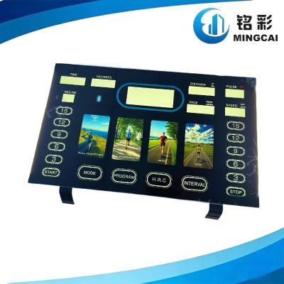 China Custom Tempered Glass Capacitive Touch Panel with Graphic Printing and Flexible FPC Connector for Fitness Equipment for sale
