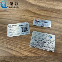 China Custom Aluminum and Stainless Steel Etched Metal Nameplate for Equipment Metal Plaque Labeling for sale