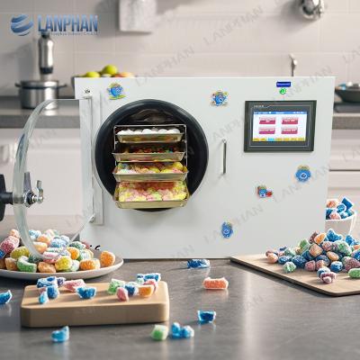 China 4 Trays Skittle Vacuum Freeze Drying Machine Small Benchtop Home Freeze Dryer For Candy for sale