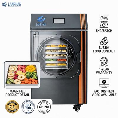 China 5 Trays Home Freeze Dryer Lyophilizer Machine with 4-6KG/batch Capacity and 220V 50HZ Power Supply for sale
