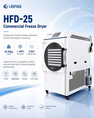 China LANPHAN 25-30kg Capacity Stainless Steel Food Freeze Dryer with 2.5m² Tray Space for Commercial Use for sale
