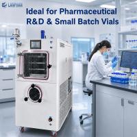 China Pharmaceutical Pilot Lyophilizer 0.3m² Laboratory Freeze Dryer with PLC Touchscreen and Silicone Oil Circulation for sale
