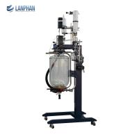 China High Speed Laboratory Glass Reactor Big Jacketed Heating Cooling Double Layer Stirred Tank for sale