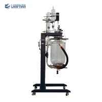China Big 50l Glass Reactor Jacketed Laboratory Lifting Reactor Vessel for sale