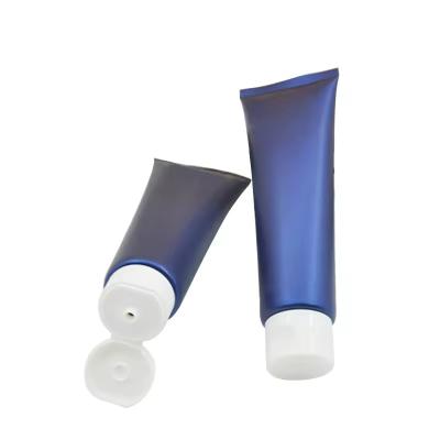 China Blue PE Cosmetic Tube Packaging 50ml for Facial Scrub Moisturizer with Custom Screen Printing for sale
