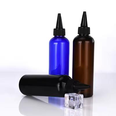 China 100ml Twist Top Squeeze Bottle for Cosmetics - Blue, Black, Brown Plastic Packaging with Custom Colors for sale