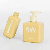 China Yellow Square Plastic Shampoo Bottles 100ml Leak-Proof PET Cosmetic Containers 50ML Custom Colors for sale
