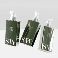 China Square PET Cosmetic Spray Bottle 50ML with Seal - Customizable Hair Oil Container for Skincare Products for sale