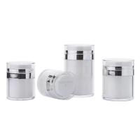 China Frosted Airless Pump Jar White Vacuum Cream Jar Round For Moisturizer Cream for sale