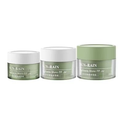 China Empty Plastic Cream Jars Transparent Round Cosmetic Jar 50ml With Lids for sale