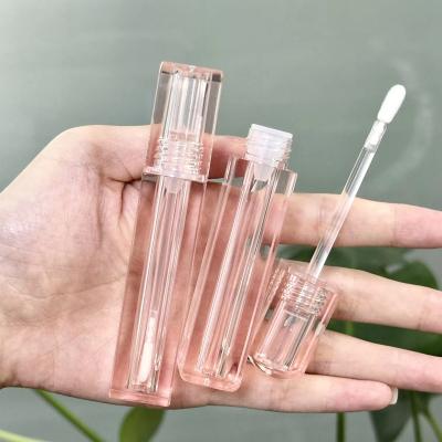 China Square Transparent Plastic Lip Gloss Tubes Customized Capacity Cosmetic Tube Packaging for sale