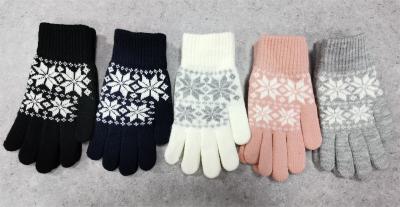 China Custom Knit Gloves - Acrylic Wool Blend Winter Gloves with Touchscreen & Windproof Features - One Size Fits Most for sale