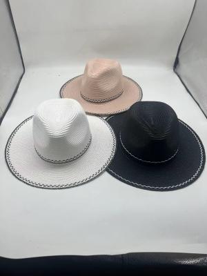 China Women's Summer Straw Sun Hat Wide Brim 3 Inches Natural Floppy Holiday Hat for sale