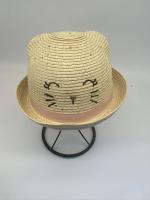 China Womens Summer Straw Sun Hat Wide Brim 3 Inches Floppy with Black Ribbon for sale