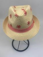 China Women's Wide Brim Straw Sun Hat with 3-Inch Brim, Adjustable Chin Strap and Ribbon Accessory for sale