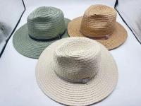 China Women's Wide Brim Floppy Straw Sun Hat with 3-inch Brim and 4-inch Crown Height - Adjustable Chin Strap for sale