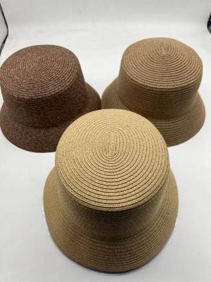 China Women's Summer Straw Hat with 3-Inch Wide Brim and Adjustable Chin Strap - Natural Color Sun Protection Accessory for sale