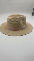 China 4-Inch Crown Natural Straw Hat with 3-Inch Brim - Adjustable Chin Strap for Women's Summer Wear for sale