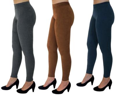 China XS to XXL Women's Suede Leggings - 4 Fabric Options 250-315GSM with 10+ Colors for Yoga & Fitness for sale