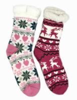 China Double Layer Jacquard Snowflake Socks - 98% Acrylic 2% Spandex, 200K Dozen Monthly Capacity for sale