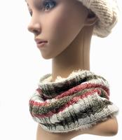 China Melange Cable Fleece Layer Scarf with Button Decoration - 100% Acrylic/Polyester, 45-60 Day Production for sale