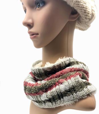 China Melange Cable Fleece Layer Scarf with Button Decoration - 100% Acrylic/Polyester, 45-60 Day Production for sale