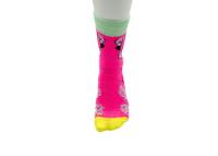 China Neon Pink Flamingo Women's Fashion Socks - Feather Yarn Construction, S/M/L/XL Sizes, 500 Pairs MOQ Customization for sale