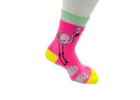 China Neon Pink Flamingo Women's Fashion Socks - Feather Yarn Construction, S/M/L/XL Sizes, 500 Pairs MOQ Customization for sale