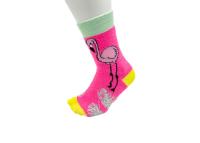 China Neon Pink Flamingo Women's Fashion Socks - Feather Yarn Construction, S/M/L/XL Sizes, 500 Pairs MOQ Customization for sale