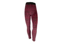 China Women's Fleece Lined Leggings 97% Polyester 3% Spandex - Snowflake Burgundy Black Pattern - S/M/L/XL Sizes for sale