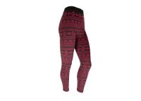 China Women's Fleece Lined Leggings 97% Polyester 3% Spandex - Snowflake Burgundy Black Pattern - S/M/L/XL Sizes for sale
