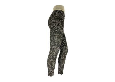 China Women's Fleece Lined Jacquard Lace Leggings - High Waist Seamless Design with 95% Polyester 5% Spandex Blend for sale