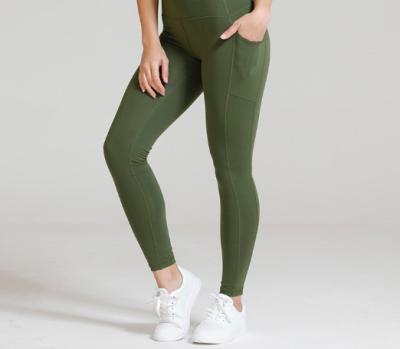 China Women's High Waist Yoga Leggings with Pockets - 230-315gsm Nylon Spandex Fabric, 40+ Colors Available for sale