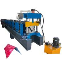 China Touch Screen PLC Automatic Valley Tray & Ridge Cap Roll Forming Machine Metal Roof Capping Profile Making Equipment for sale