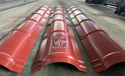 China “Romania Industrial Warehouse Roof Use 312 Cap Ridge Roll Forming Machine Automatic PPGI Metal Waterproof Ridge Capping Tile Making Machine” for sale