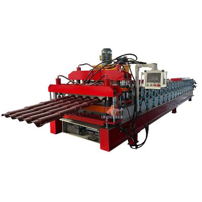 China 6 rib trapezoidal and 5 rib bamboo tile double layer roll forming machine 2 layer roll forming machine for sale