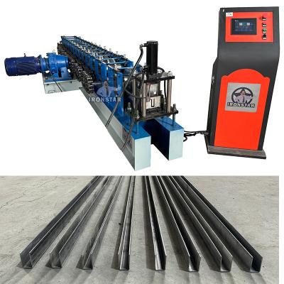 China 30*50mm and 30*70mm 2 sizes in 1 U guide rail roll forming machine for Nicaragua shutter door track machine for sale