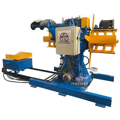 China “5 Ton 500mm Width Double Head Hydraulic Decoiler With Loading Car Automatic Steel Coil Uncoiler For Roll Forming Line High Productivity Double Mandrel Hydraulic Decoiler  ” for sale