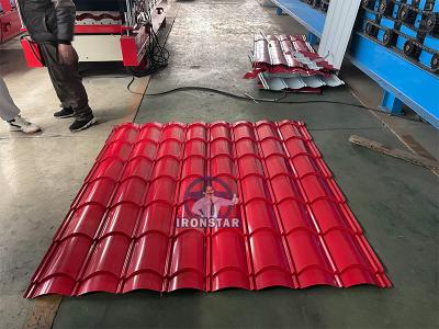 China “828 Glazed Tile Roll Forming Machine For Bolivia Water Ripple Roll Forming Machine Step Tile Roof Panel Making Machine” for sale
