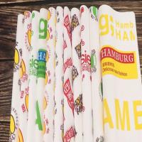 China Waterproof Food Wrapping Paper With Logo Offset Printing Wax Burger Wrap Sheets for sale