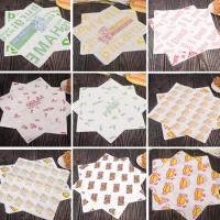 China Waterproof Food Wrapping Paper With Logo Offset Printing Wax Burger Wrap Sheets for sale
