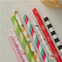 China Recyclable Bulk Striped Paper Straws For Decorate Colorful Beverage Packaging for sale